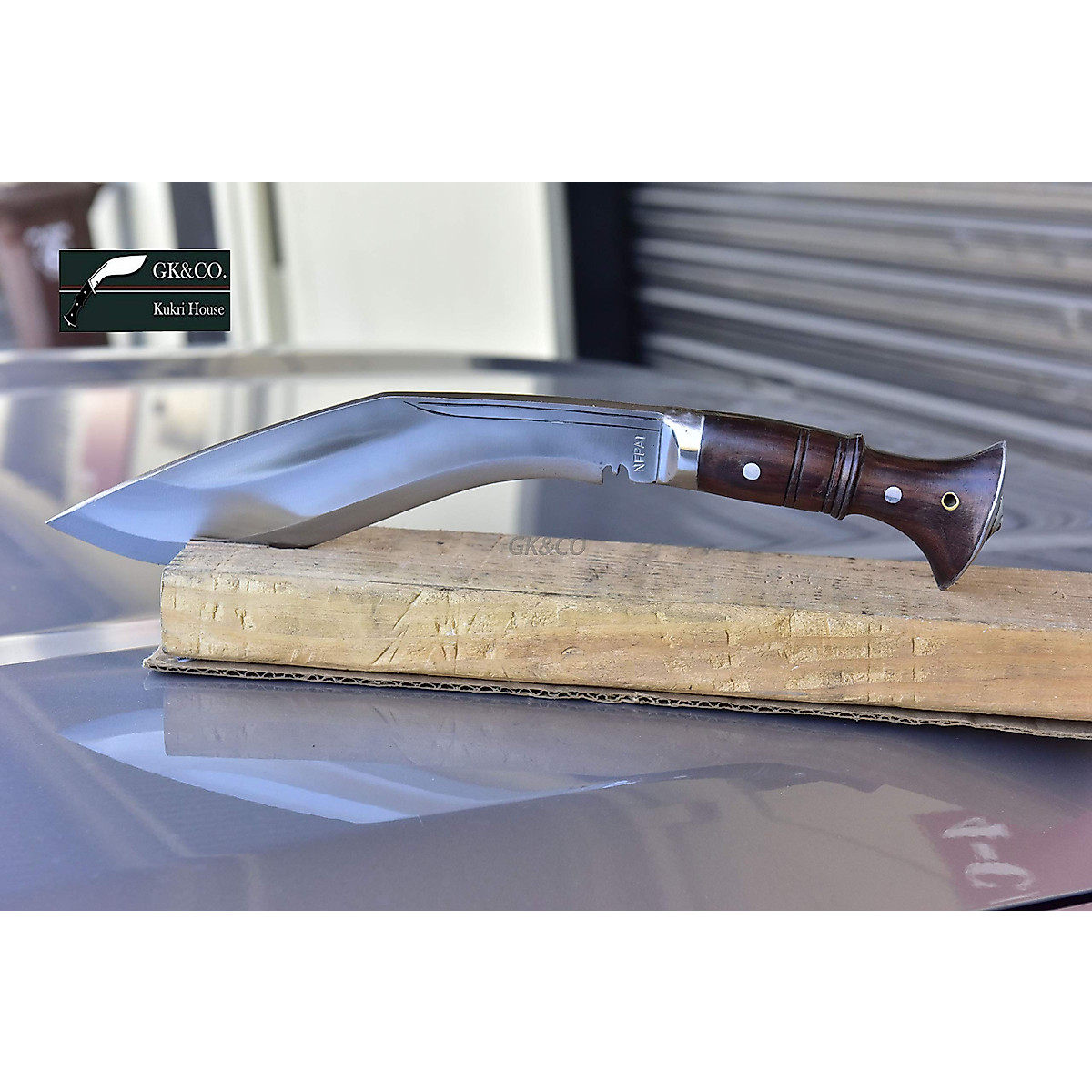 GK&CO. Kukri House Genuine Kukri/Khukuri Knife - 10" Blade Full Tang Panawal Angkhola Village Working Kukri Red Sheath - Handmade in Nepal.