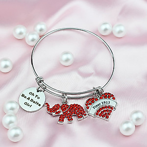 1913 Sorority Bracelet for Women Greek Sorority Paraphernalia Gift Red Elephant Charm Bracelet Sisterhood Graduation Jewelry (OH Elephant)