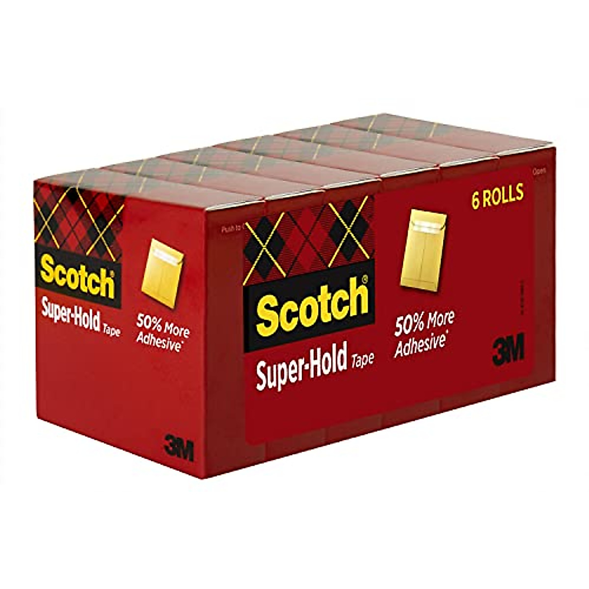 Scotch Super-Hold Tape, 6 Rolls, Transparent Finish, 50% More Adhesive, Trusted Favorite, 3/4 x 1000 Inches, Boxed (700K6)