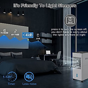 Portable Air Conditioners, 3-IN-1 Air Conditioner Portable for Room, 3 Speeds Evaporative Air Cooler, Fast Cooling Portable AC w/Timer, 52° Oscillation Tower Fan, Remote Swamp Cooler for Office