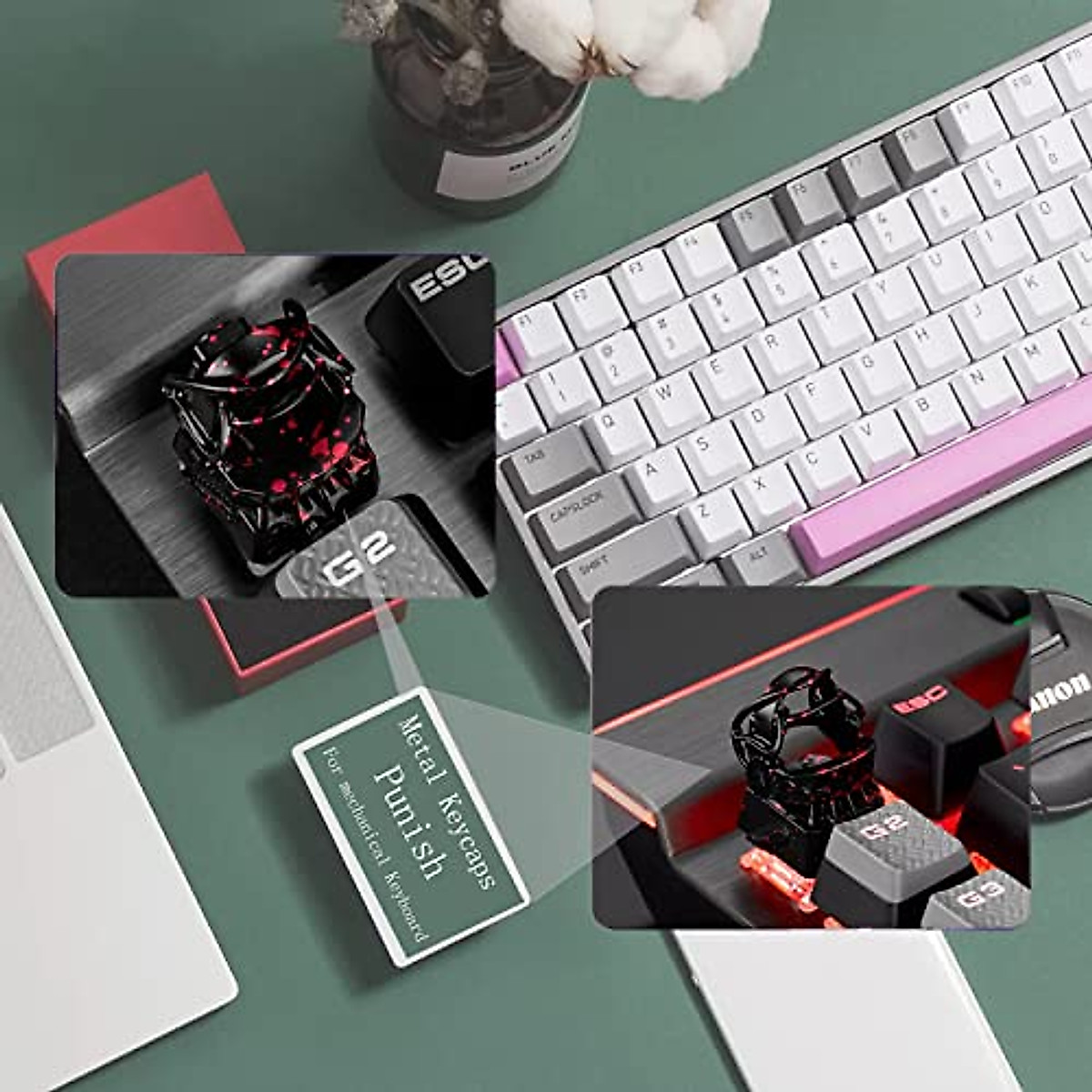 STOGA Keyboard Keycaps, Cute Keycaps for 61/87/104 Mechanical Gaming Keyboard Keycaps, Metal Custom Keycaps Gift for Home/Girl/Boy to DIY Gaming Keyboard- Keycaps&Gift Box(Torture Tool)