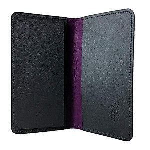 Oberon Design Butterfly Embossed Genuine Leather Checkbook Cover, 3.5x6.5 Inches, Orchid, Made in the USA