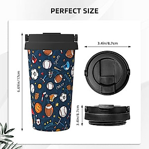 WANGZHAO Sports Baseball Game Print Double Wall Stainless Steel Vacuum Insulated Tumbler Cup Home Thermal Cup
