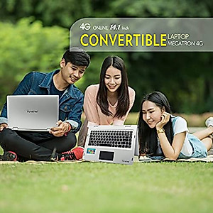 IVIEW Megatron 4G LTE 14.1" Touch Screen, 1920 × 1080 IPS High Resolution, Intel Celeron Dual Core 4GB/64GB Storage 360° Convertible Laptop