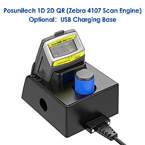 Posunitech Bluetooth Barcode Scanner 1D 2D NS02 with Lanyard Trigger Scanning Zebra SE4107 Compatible Android iOS PC IP65 NFC for Warehouse, Manufacturing, Logistics and Tough Environment