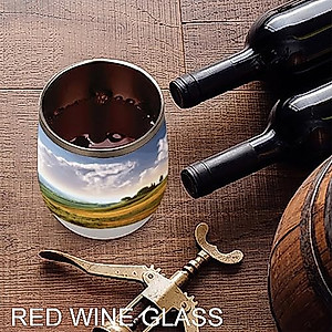 WYUSPGK 304 Stainless Steel Insulated Cup, Landscape Print Smooth Rim, Durable & Reusable - Perfect for Office, Home, And Travel