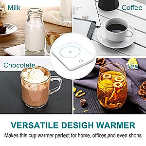 Misby Coffee Warmer for Desk Mug Warmer with Automatic Shut Off Coffee Cup Warmer Keep Coffee, Beverage, Milk, Tea and Hot Chocolate Warm (White)