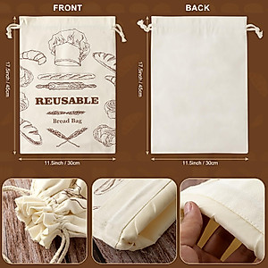 Bread Bags for Homemade Bread, 2 Pack Reusable Bread Bags, Linen Bread Bag with Plastic Liner for Sourdough & Bread Storage