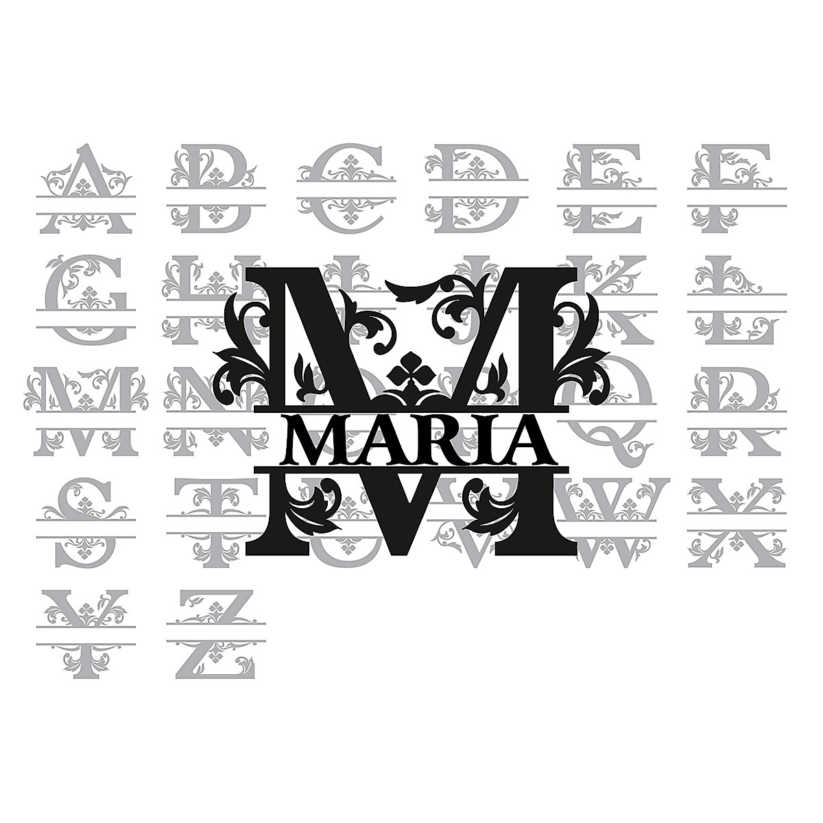 Custom Engraved Floral Monogram Design yeti Tumbler