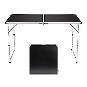 H&B Luxuries Portable Height Adjustable Aluminum Folding Camping Table with Carry Handle FT-ACFT1