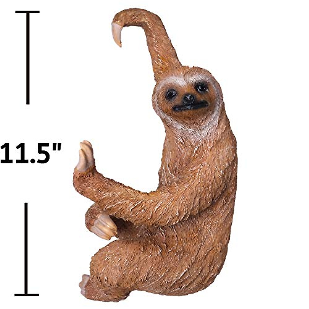 BELLA HAUS DESIGN Sloth Fence Hanger - Outdoor Hanging Sloth Statue- Detailed Garden Decor for Wall, Patio, Porch, Fence, Window
