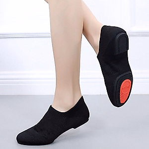 Super Therma Dance Shoes for Women with Strong Elastic Slip On, Dance Practice Low Heel Jazz Womens Shoe, Black