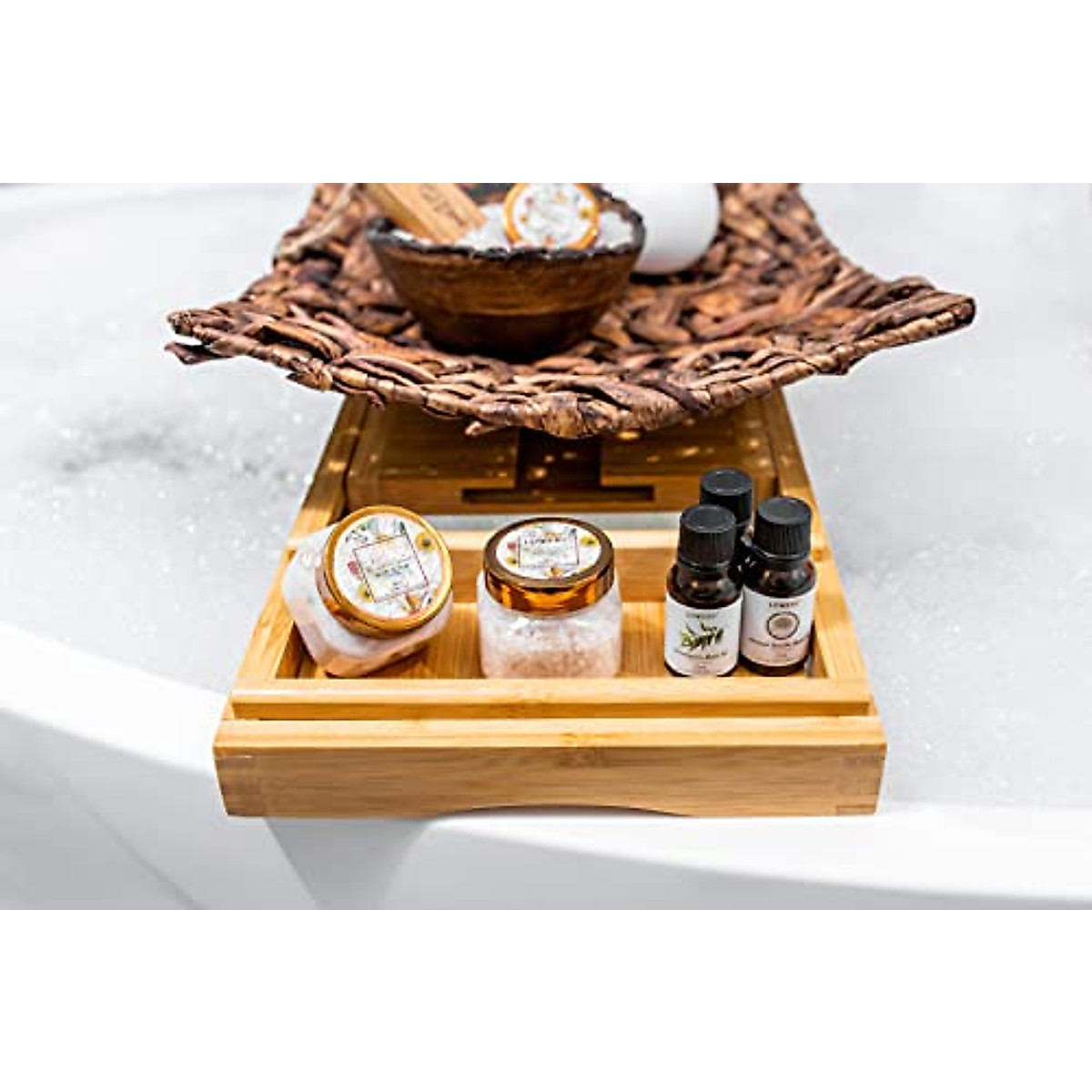 Spa Gift Baskets for Women, Gift Basket for Women, Bath and Body Gift Set – 13pc Coconut Caramel Self Care Gift Basket, Bubble Bath, Shampoo, Body Scrub, Lotion, Salts, Bath Bomb & More