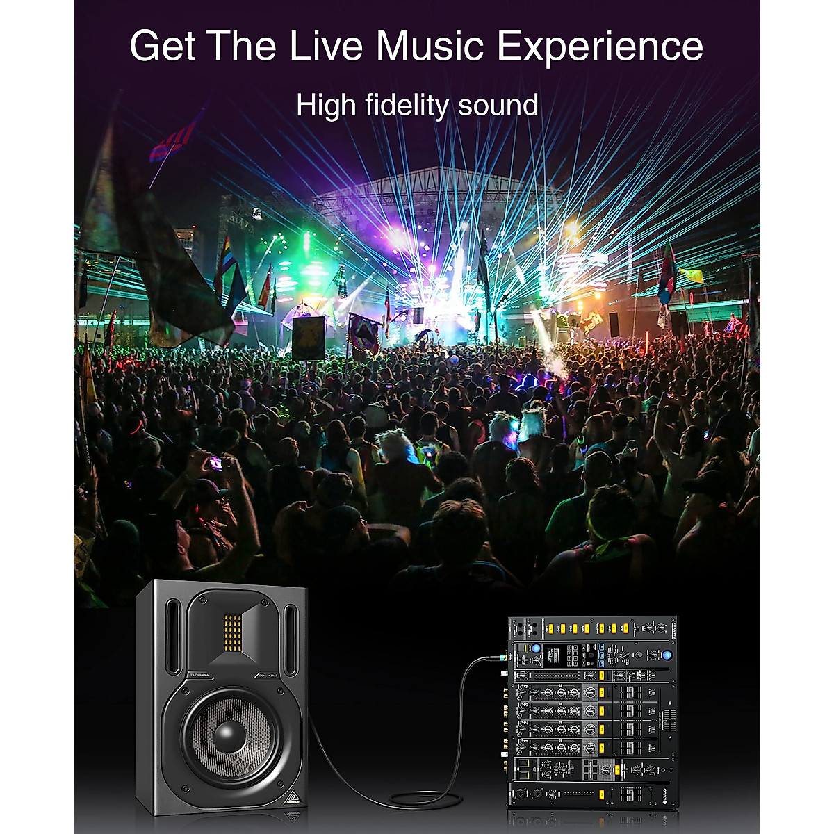 BlueRigger RCA Audio Subwoofer Cable (6FT, Dual Shielded with Gold Plated RCA to RCA Connectors) – for Subwoofer, Amplifier, Home Theater