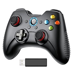 EasySMX Wireless Controller Compatible with PC/Laptop Windows 7-12, PS3, Android Mobile/TV BOX, Switch, Steam Deck/Steam, Dual-Vibrate Gamepad Joysticks with Turbo, Plug and Play - Black