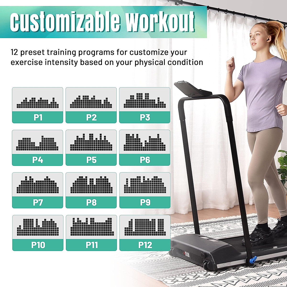 AW Folding Treadmill with Removable Desk, Motorized Running Walking Jogging Fitness Treadmills with Lift Table for Home Office Exercise Apartment/Basement Workout, Black