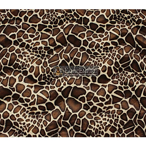Velboa Faux Fur Fabric Giraffe Safari Brown / 60" Wide/Sold by The Yard