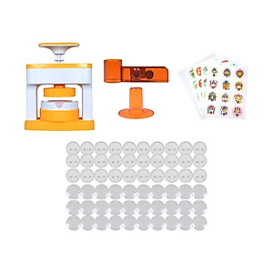 DIY Pin Badge Button Maker Brooch Pin Making Machine Accs Simple to Use 55mm Decoration Badge Die Mould Button Maker Machine for Birthday, with 30 Set