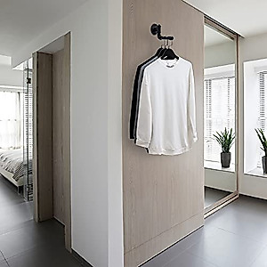 SCDGRW Heavy Duty 13.6 Inches Industrial Pipe Coat Hook Rack, Rustic Vintage L Shaped Clothes Towel Holder Hanger Iron Pipe Wall Mounted Garment Hook for Closet Laundry Room