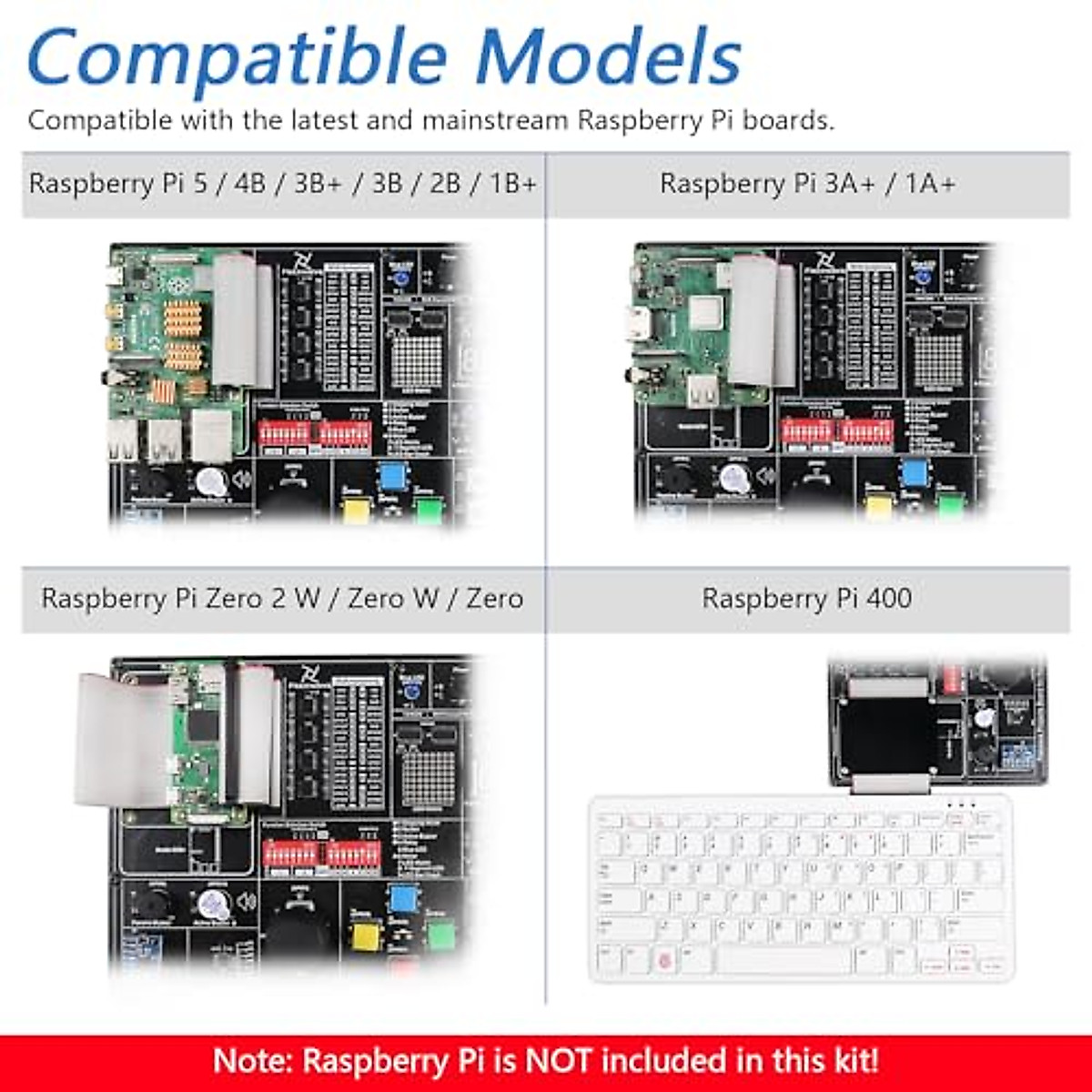 Freenove Projects Kit for Raspberry Pi 5 4 B 3 B+ 400 Zero 2 W, Simple Wiring, 860-Page Detailed Tutorial, Python C Java Scratch Processing Code, 132 Projects (Raspberry Pi NOT Included)