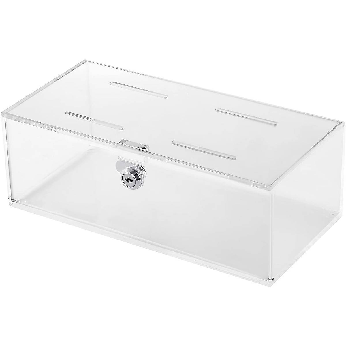 American Made Acrylic Lockable Medicine Box: Refrigerator Lockbox with Key for Safe Medication Storage, 2.75H X 8.25W X 4.5D, Clear