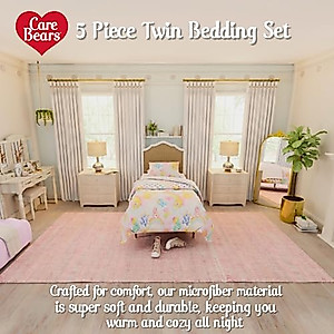 Franco Care Bears Classic Retro Rainbow Bedding 5 Piece Super Soft Comforter and Sheet Set with Sham, Twin, (100% Official Licensed Product) Collectibles