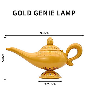 Spooktacular Creations Halloween Genie Lamp Costume Accessory Prop for Halloween Dress-up Party, Role Play, Cosplay, Holiday Decorations Gold
