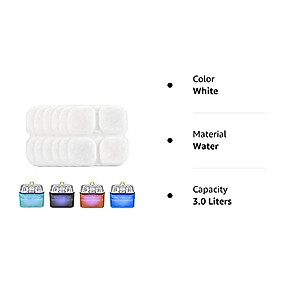 Wonder Creature Cat Fountain Filter Replacement for Crystal Cat Water Fountain, 3L Pet Water Fountain Filters Pack (6)