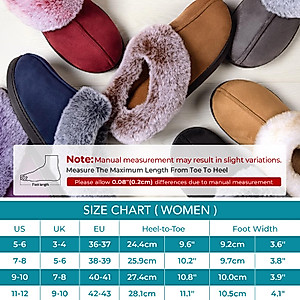 HomeTop Women's Classic Microsuede Memory Foam Slippers Durable Rubber Sole with Warm Faux Fur Collar (7-8 M, Black)