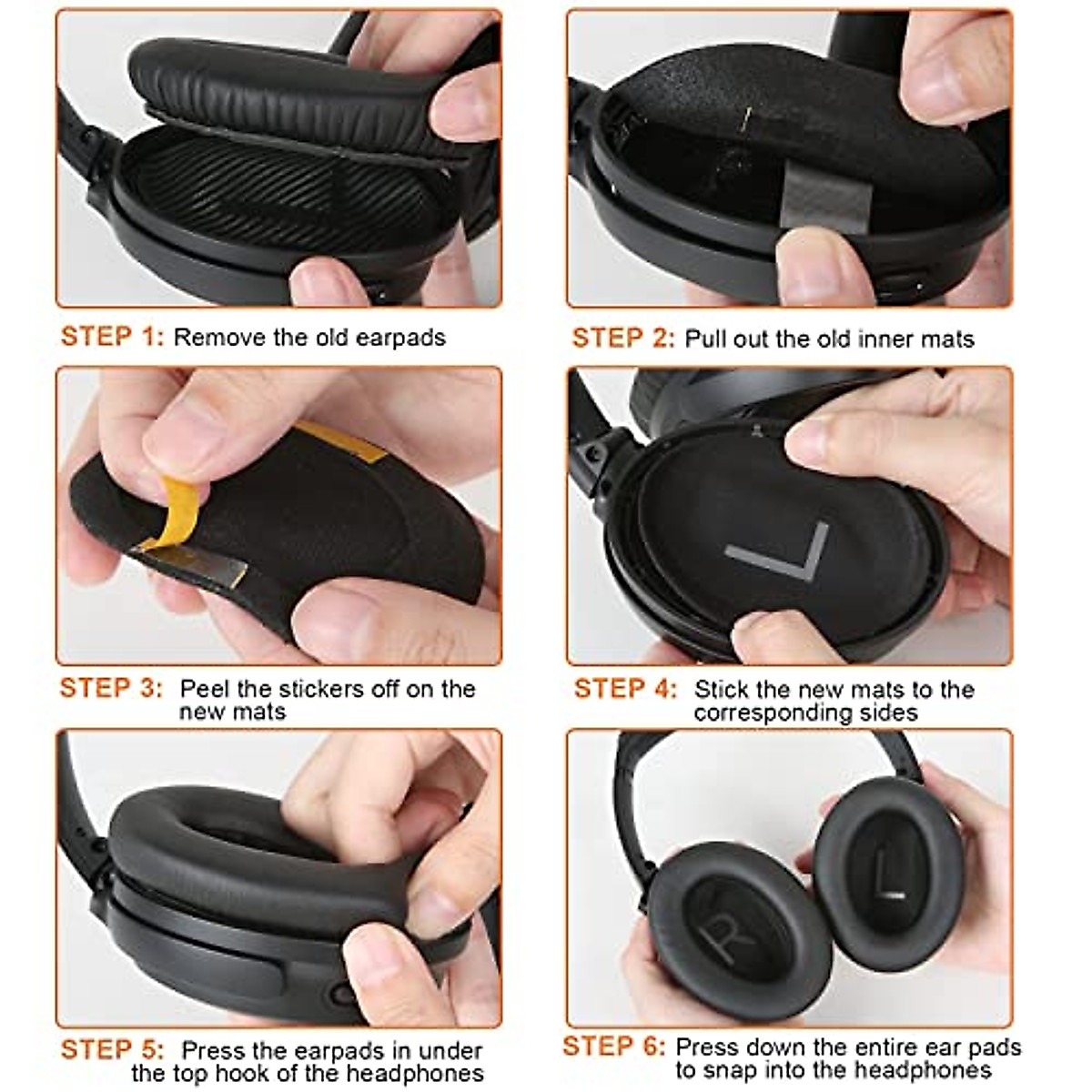 Earpads for Bose QuietComfort 45 QC45 QC35 ii QC35 Ear Pads Headphones Ear Cushions Replacement with Upgraded Memory Foam