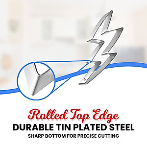 Lightning Bolt Cookie Cutter 5.5 Inch - Made in the USA – Foose Store Cookie Cutters Tin Plated Steel Lightning Bolt Cookie Mold