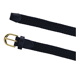 CTM® Women's Elastic Braided Stretch Belt, Medium, Black