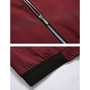 Lavnis Men's Flight Bomber Jacket Lightweight Softshell Coat Sportwear Zipper Windbreaker Khaki L