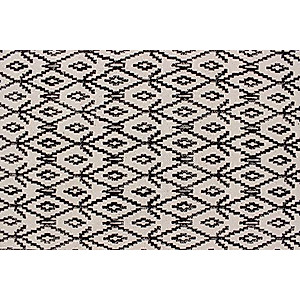 Casavani Hand Block Printed Rug Floral Blue & Beige Tassel Rug Boho Area Rug Easy Care Washable Rugs for Doormat Entryway Living Room Bedroom Hallway Balcony 12x12 Feet Square