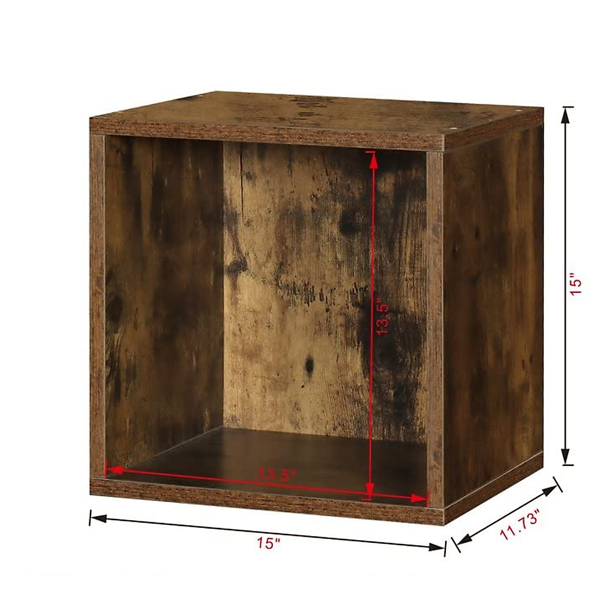 FUSUNBAO Magic DIY Cube Storage Organizer Stackable Cubles for Home Books Clothes Toy -Modular Cubby Storage System -Office Cubical -Bookcase Closet Wine Rack Cabinet (Antique Brown, General Cube)