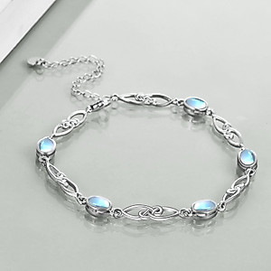 YFN Infinite Moonstone Bracelet 925 Sterling Silver Celtic Infinite Love Moonstone Bracelet Moonstone Jewelry for Women