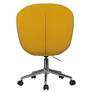 ANOUR Velvet Home Office Desk Chair,Modern Task Chair with Upholstered Backrest,360° Swivel Adjustable Armchair for Office,Home,Living Room,Bedroom Yellow