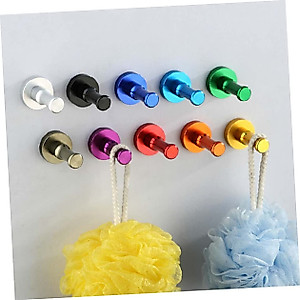 Veemoon Wall Towel Hook 10 pcs Towel with Shower Wall Screws Colorful Doebel Bathroom Color for Kitchenrandom Hook Holder Aluminium Hooks Colorful Coat Hook Coat Hook
