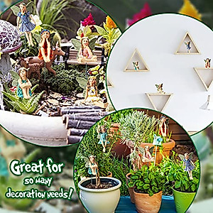 Bucherry 12 Pieces Fairy Garden Mini Fairies Figurines Miniature Fairy Sculpture Decoration Tiny Fairy Garden Accessories for Home Outdoor Garden Yard Lawn Flower Pot Decor
