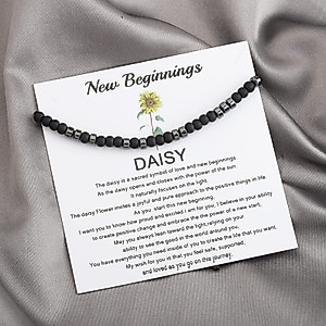 MAOFAED New Beginnings Morse Code Bracelet for Men Women New Beginnings Gift Inspirational Gift New Challenge Gift (new beginning code br)