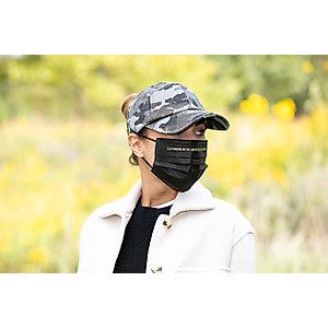 Funky Junque Criss Cross Ponytail Hat w/Buttons - Leopard