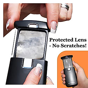 EasY Magnifier Small Pocket Magnifying Glass 3X with LED Light For Reading Fine Print; Mini Lighted Hand Held Acryl Lens; Read Lables In Stores; Magnify Glasses For Close Work;Helpful Gift For Seniors