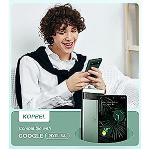 Kopbel for Google Pixel 6A Case [Military Grade Shockproof] with 2 Tempered Glass Camera Lens Protector, Dual Layer Protective Case for Pixel 8A Green