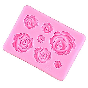 2PCS Rose Flowers silicone molds Cake Chocolate Mold wedding Cake Decorating Tools Fondant Sugarcraft Cake Molds