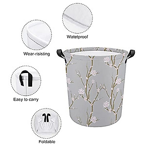 Cherry Blossom Flower Large Laundry Hamper Foldable Laundry Basket Durable Storage Basket Toy Organizer