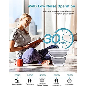 Portable Washing Machine, Mini Washing Machine Ultrasonic Turbine Wash, Mini Portable Washer for Underwear, Sock, Baby Clothes, Travel, Camping, Dorm, RV, Home Foldable Small Portable Laundry Machine