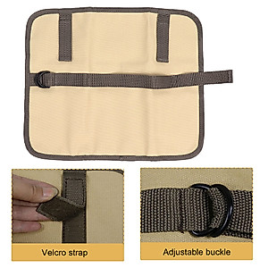 Knife Roll Bag, Portable Knife Bag Hanging Pocket Knife Roll Bag Chef Knife Bag Multi Compartment Silverware Storage Case Lightweight Canvas Knife Roll for Outdoor Picnic Camping