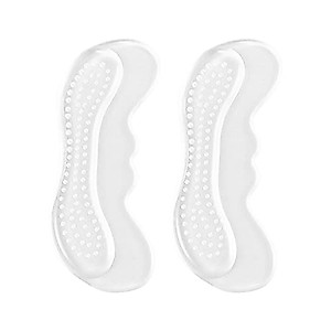 2Pcs of Transparent Invisible Self-Adhesive Gel Heel Pads: Non-Slip Cushion Grip Inserts for High Heels and Shoes