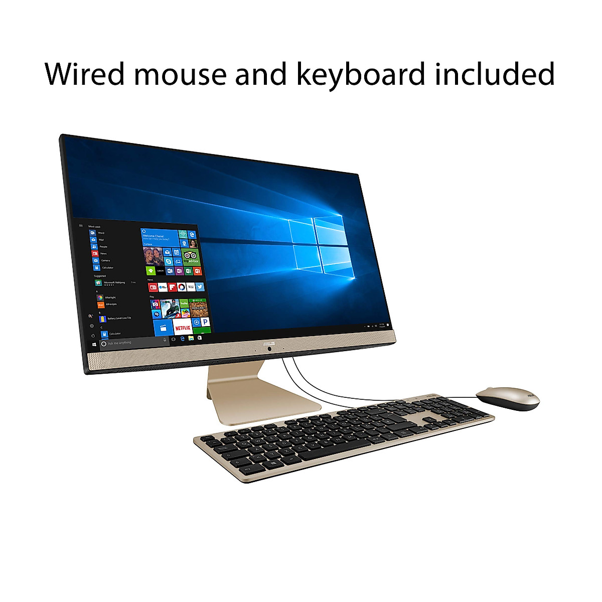 ASUS AiO All-in-One Desktop PC, 23.8” FHD Anti-glare Display, Intel Pentium Gold 7505 Processor, 8GB DDR4 RAM, 256GB PCIe SSD, Windows 10 Home, Kensington Lock, V241EA-ES001