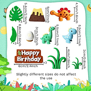 JeVenis Luxury Little Dinosaur Cake Decorations Dinosaur Cupcake Topper Little Dinosaur Cake Toppers for Birthday Baby Shower Party Supplies